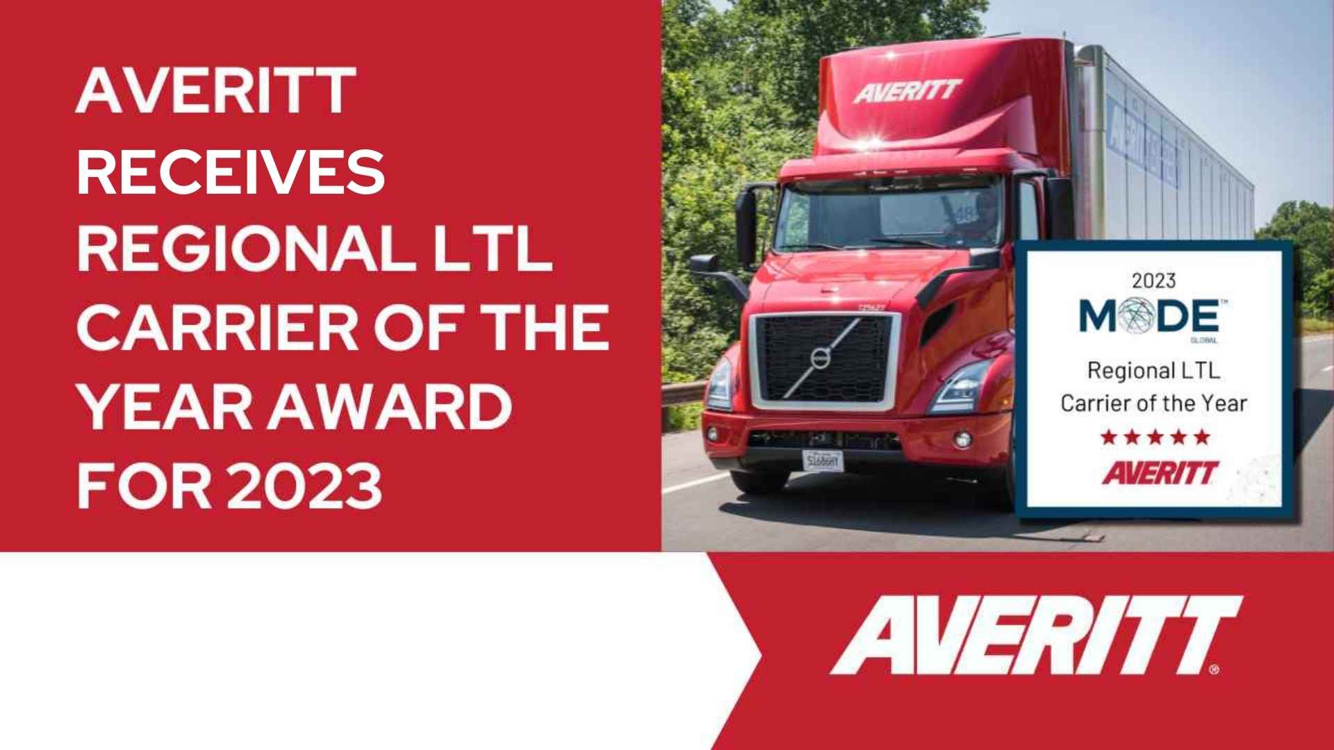 Averitt Wins 2023 Regional LTL Carrier of the Year from Mode Global